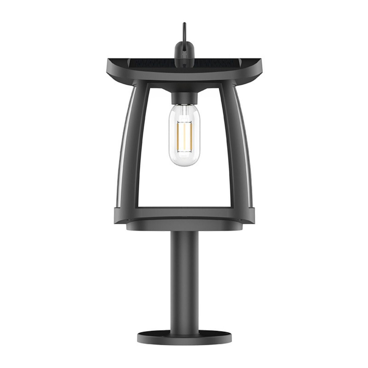 Solar LED Garden Lantern Post Light with Mounting Pier | 4K – LightUp