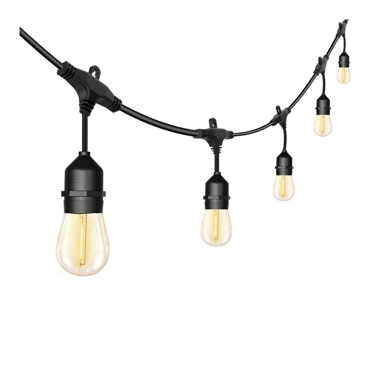 48ft Heavy-Duty S14 String Light | 15 E26 Sockets | 20AWG – LightUp