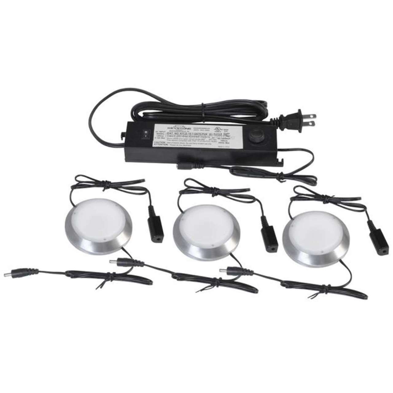 3Pk 2.75" LED Plug-In Puck Light Under Cabinet Lighting Kit – LightUp