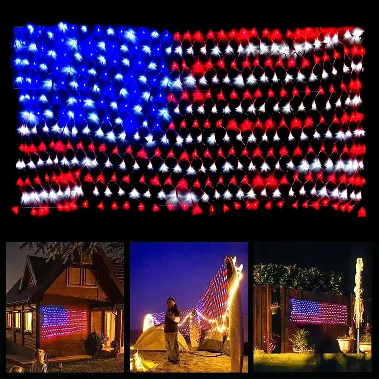 American Flag LED Net Light | 420 LEDs – LightUp