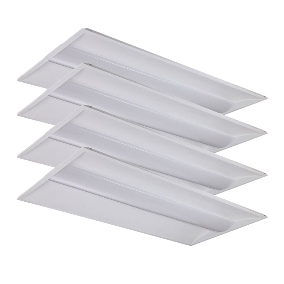 Case of 4 - 2x4 LED Troffer Light - Wattage Adjustable up to 72W - 5 C ...