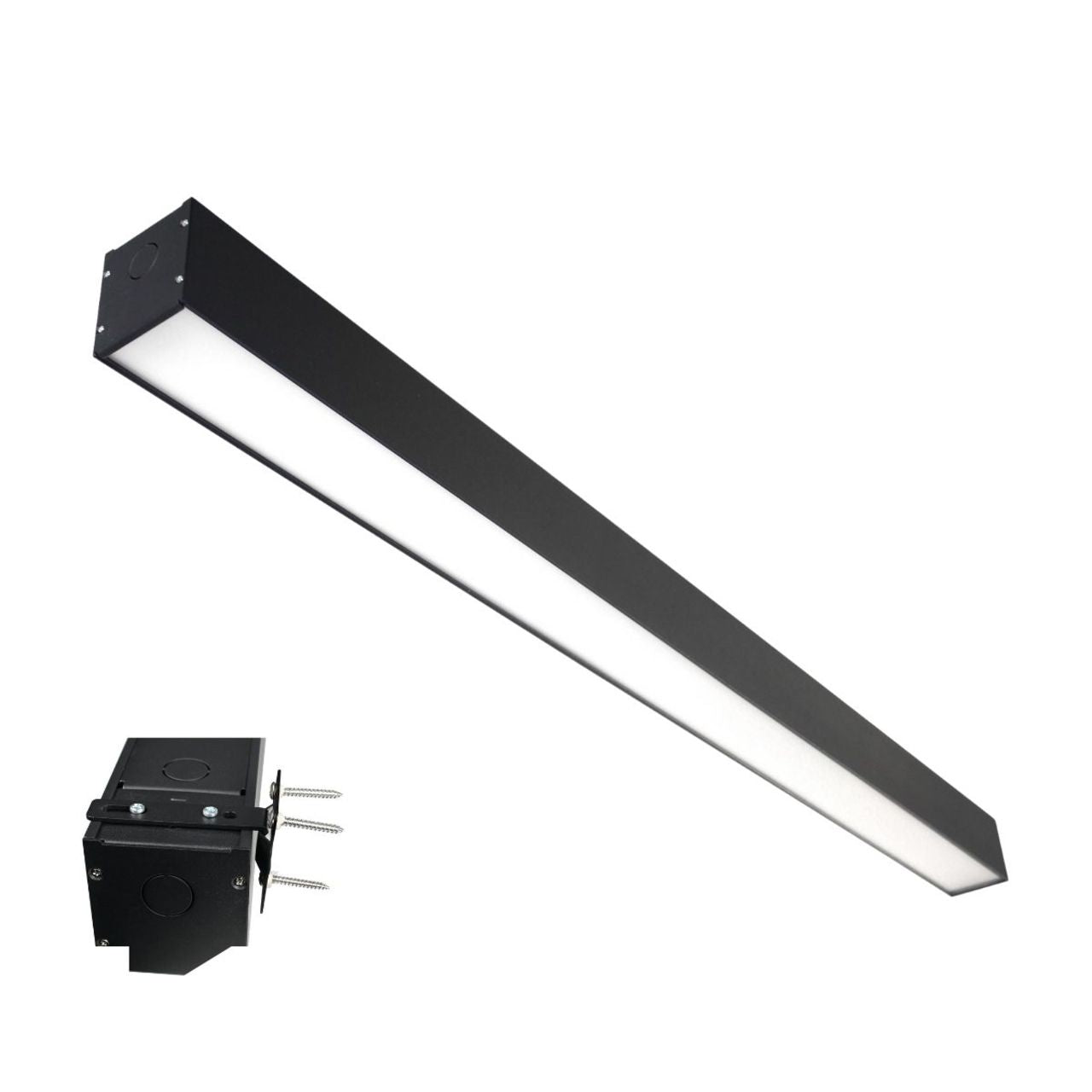 Wall Mount 4ft LED Linear Light | CCT Tunable | Black Finish – LightUp