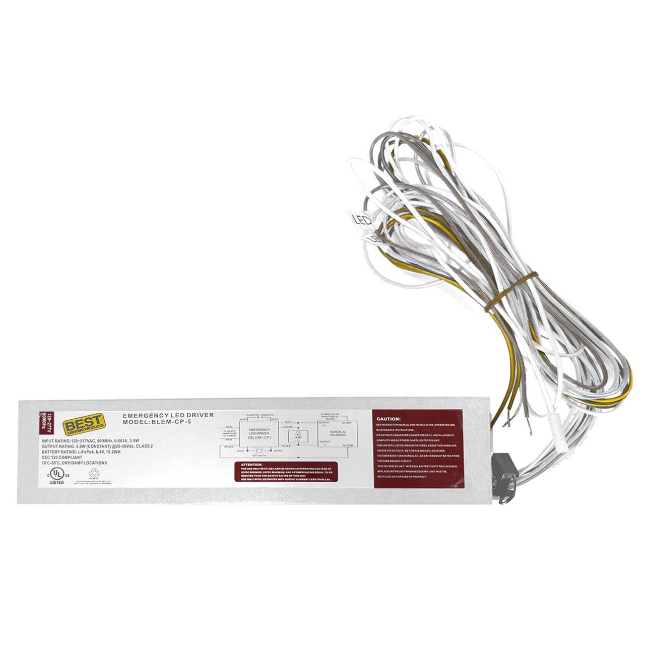 Constant-Power Emergency Driver Gen2 | 5W | 90 Minute Backup Time – LightUp
